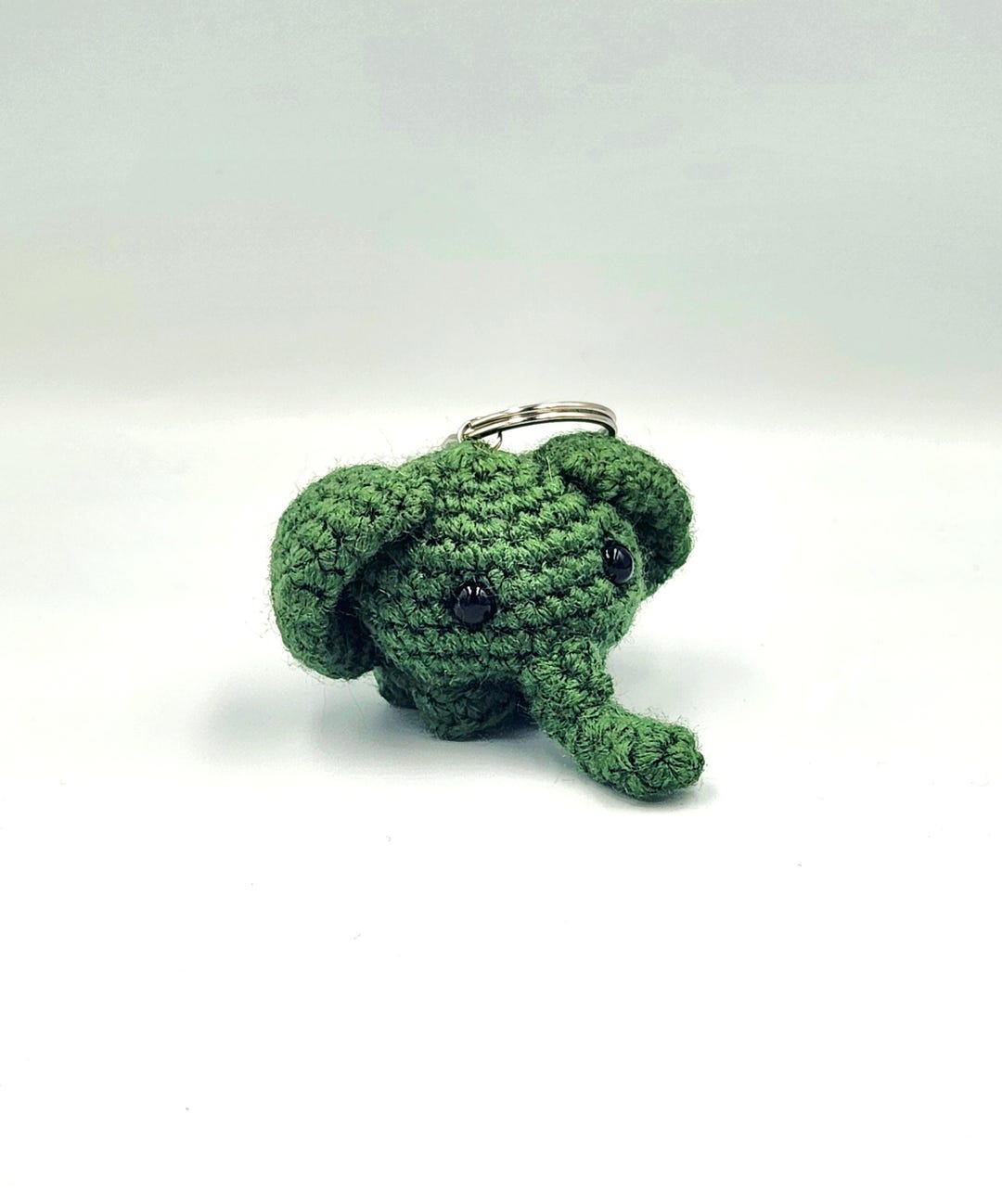 Crochet Elephant Keychain: Handmade Amigurumi Animal Charm - Etsy