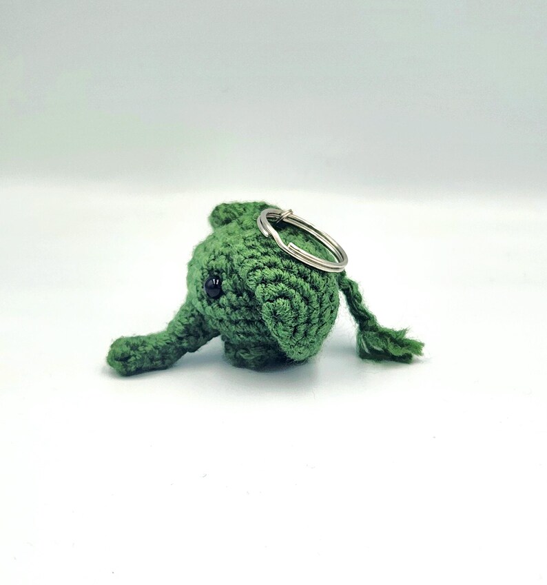 Crochet Elephant Keychain: Handmade Amigurumi Animal Charm - Etsy