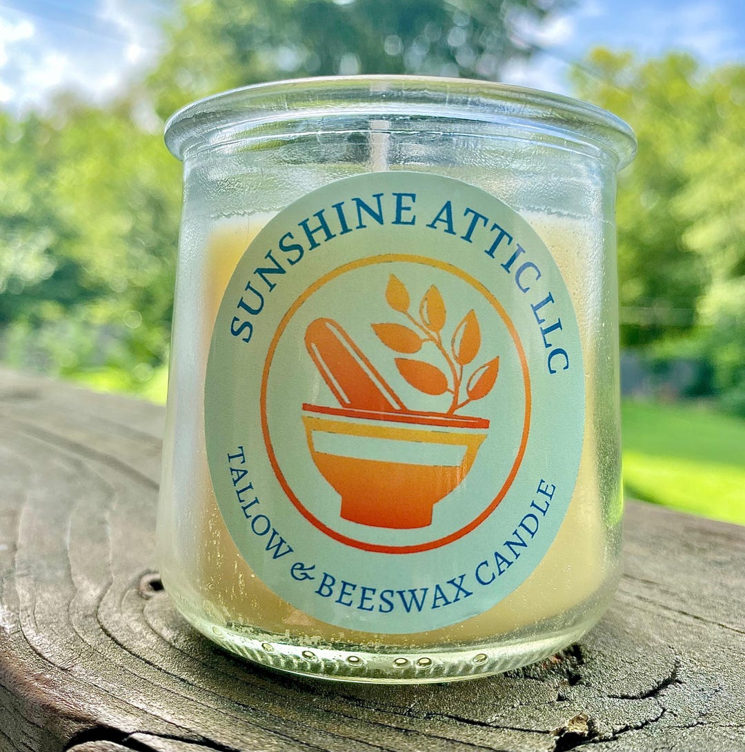 Upcycled Oui Lemon and Eucalyptus Tallow & Beeswax Candle - Etsy
