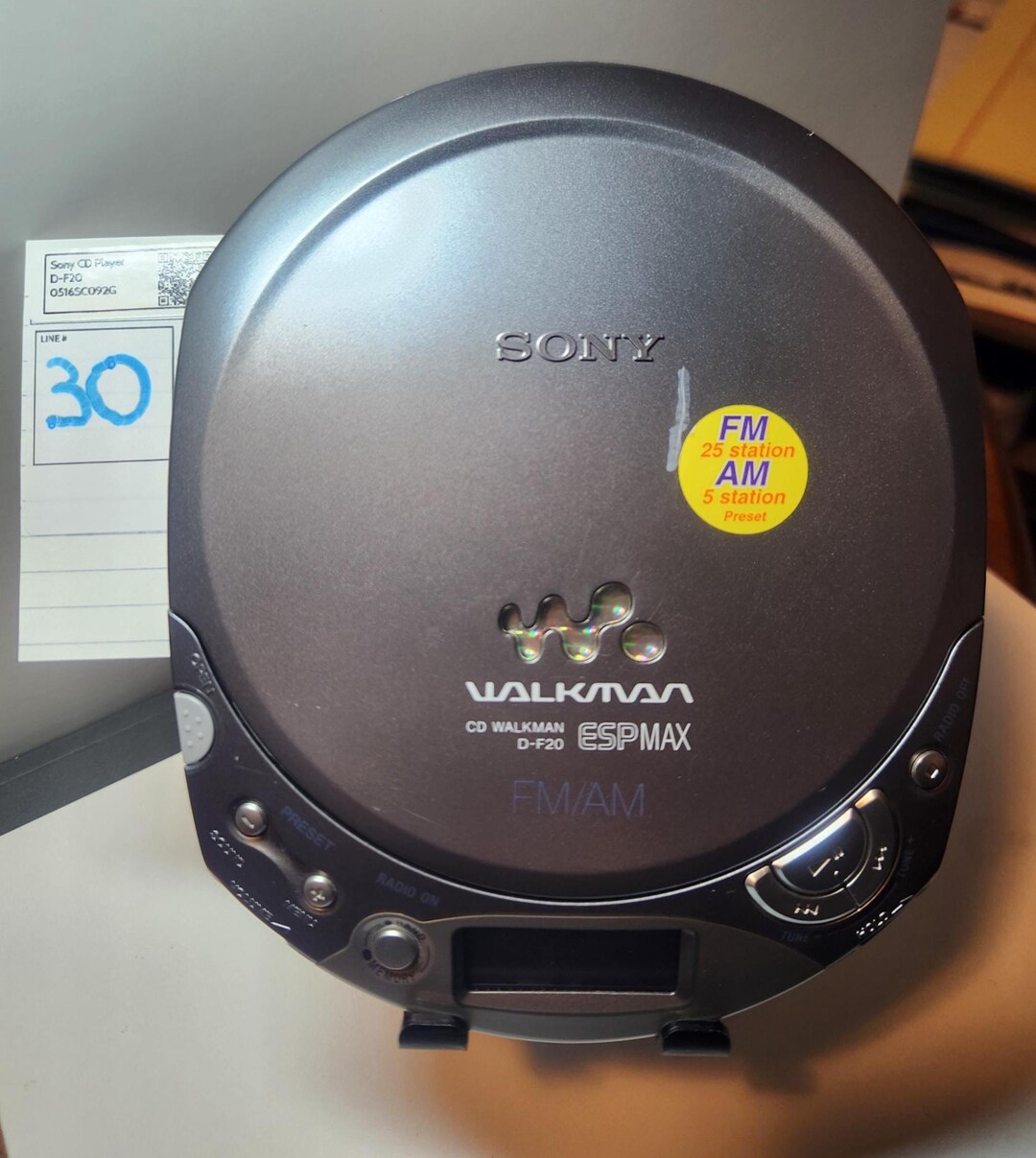 Vintage Sony CD Walkman D-F20 Gray - Etsy