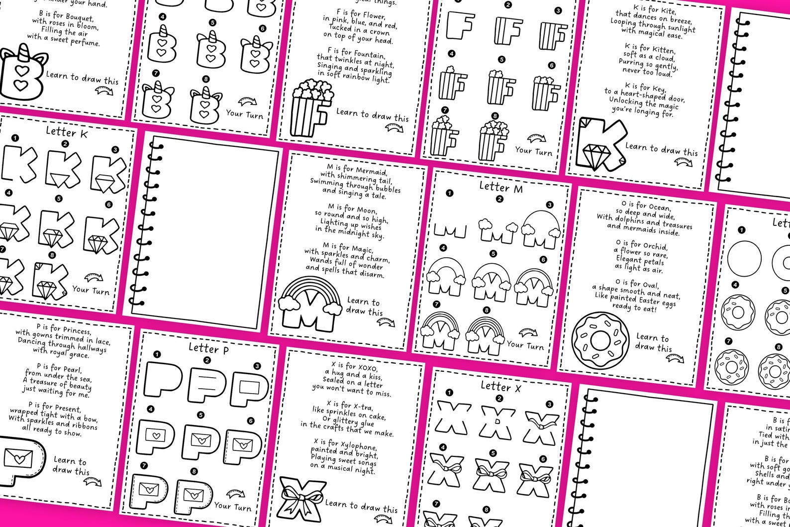 Whimsical Wonders How to Draw Alphabet for Kids: Step-by-step Directed ...