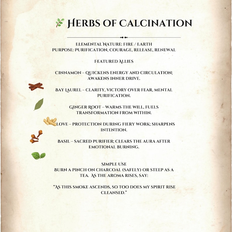 Calcination Grimoire Pages – Alchemical Transformation & Shadow ...