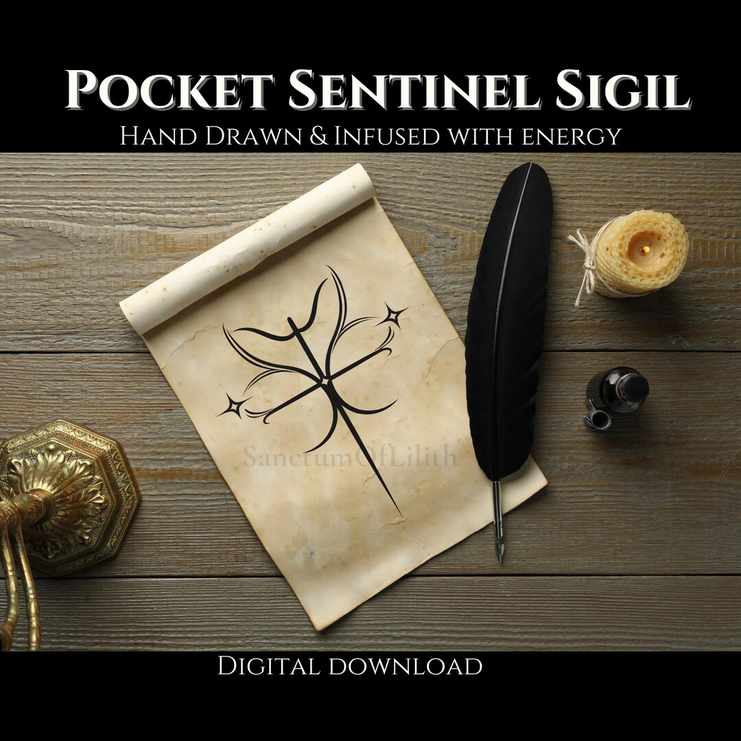 Pocket Sentinel Sigil | Personal Energy Protection| Hand-drawn and ...