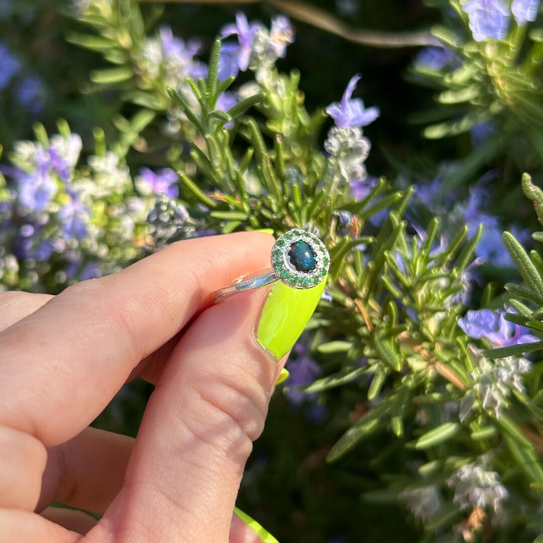 Halo Cannabis Ring, Engagement Ring, Weed Leaf, Sterling Silver ...