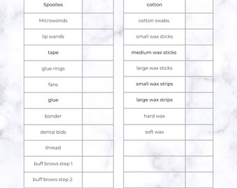 Simplified Lash Inventory Spreadsheet | Lash Inventory | Lash Supplies ...