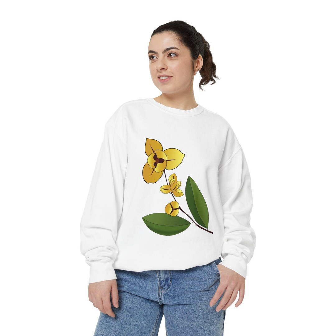 Romdoul Cambodian National Flower Sweatshirt | Yellow Floral Design - Etsy