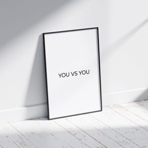 You Vs You Motivational Poster: Minimalist Workspace Wall Art - Etsy