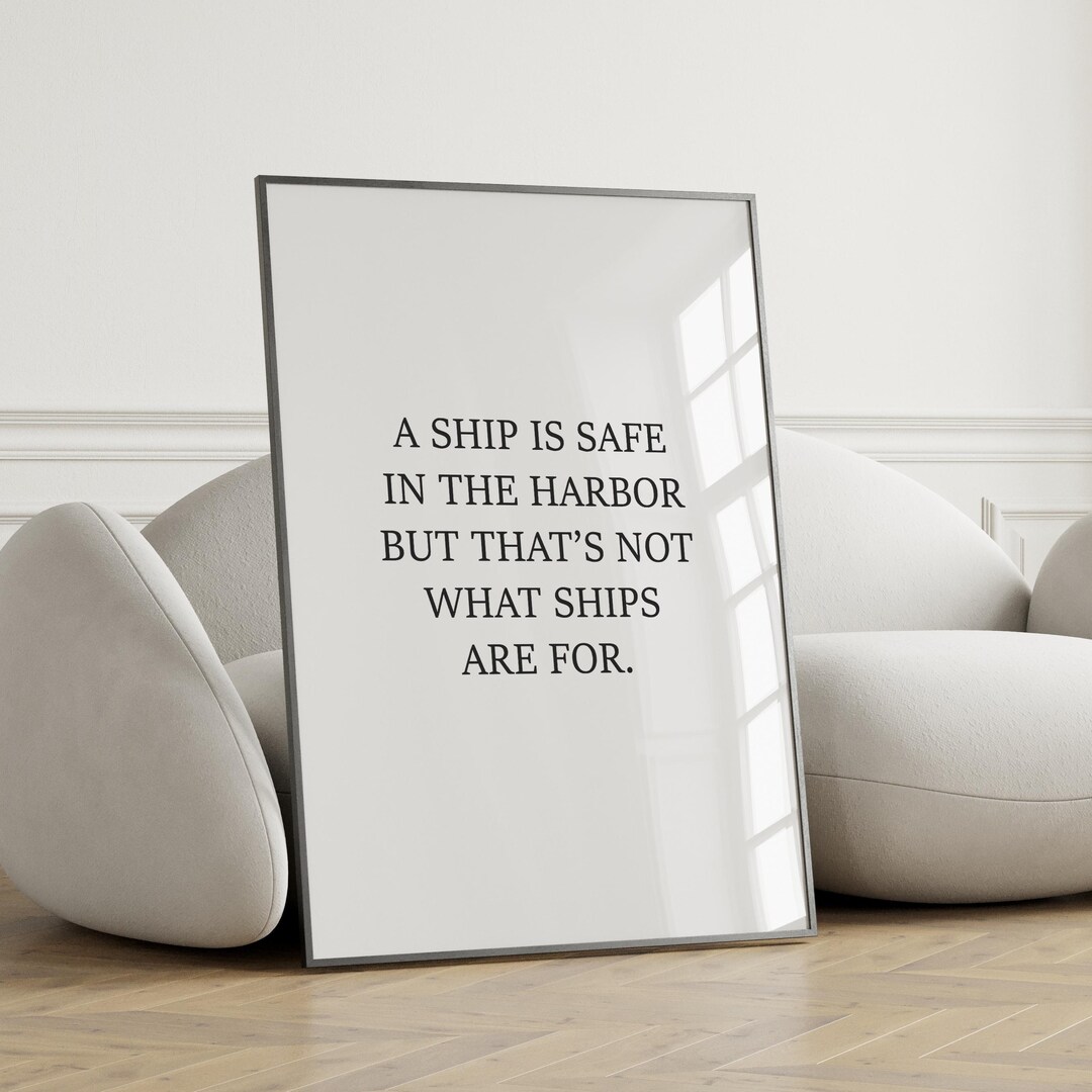 Motivational Harbor Quote Poster: Minimalist Workspace Wall Art - Etsy