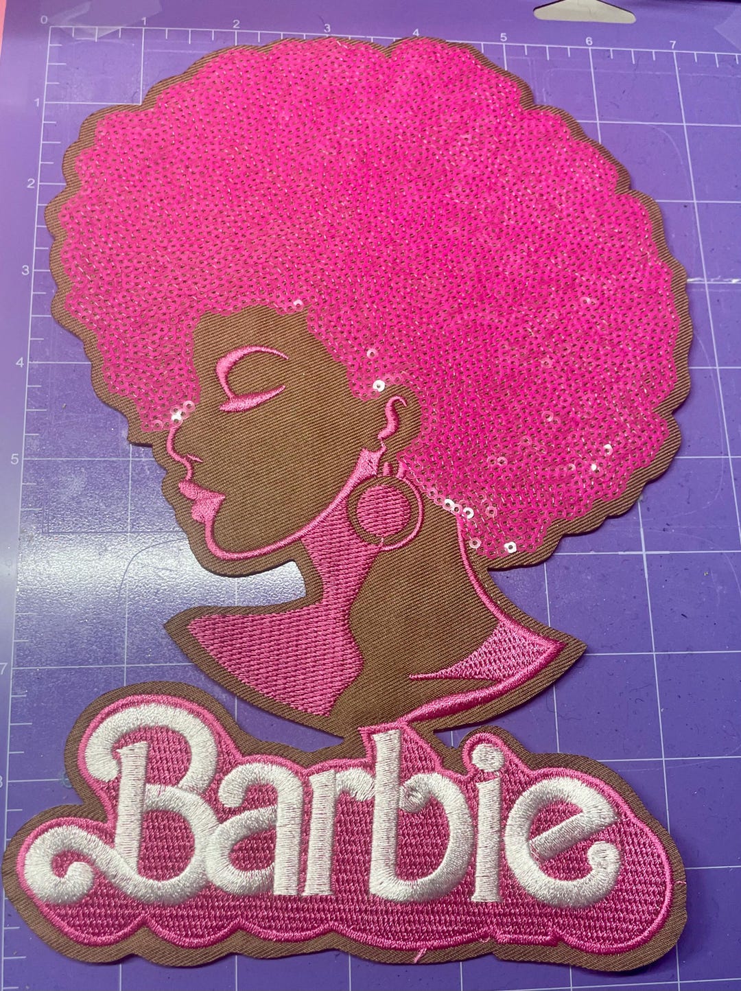 Large Ebony Barbie Patch Etsy
