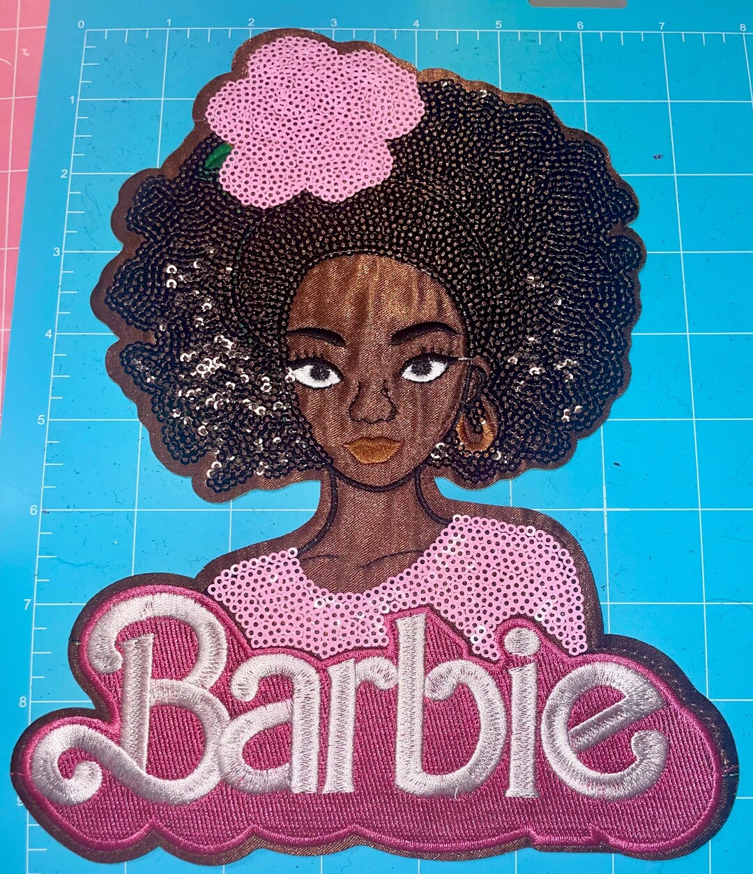 Ebony Sequin Barbie Iron on Patch - Etsy