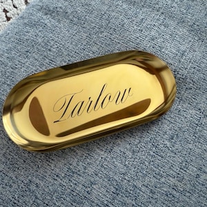 Personalized Ring Dish, Engraved Jewelry Tray, Gold or Silver Trinket ...