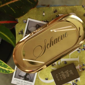 Personalized Ring Dish, Engraved Jewelry Tray, Gold or Silver Trinket ...