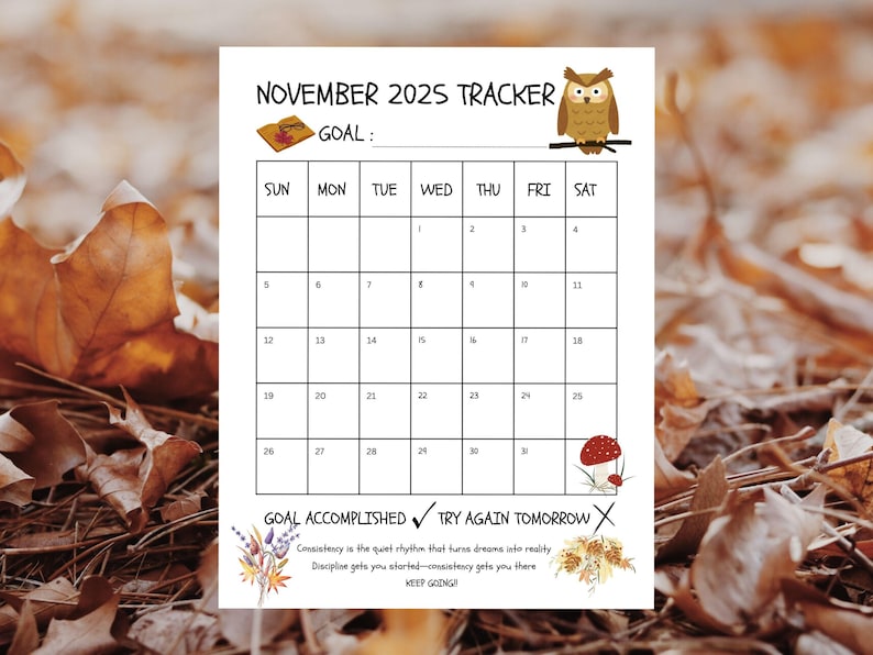 November 2025 Habit Tracker, Printable Monthly Planner (PDF) - Etsy