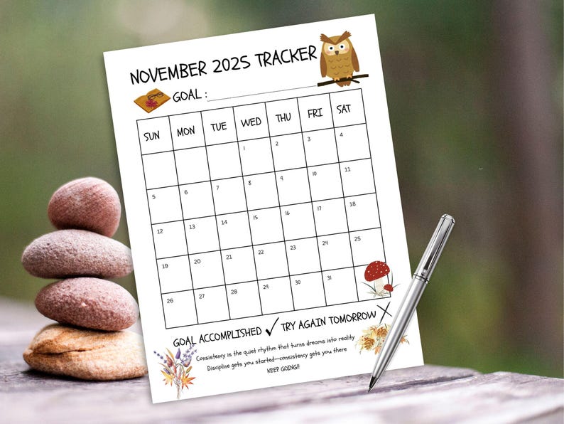 November 2025 Habit Tracker, Printable Monthly Planner (PDF) - Etsy