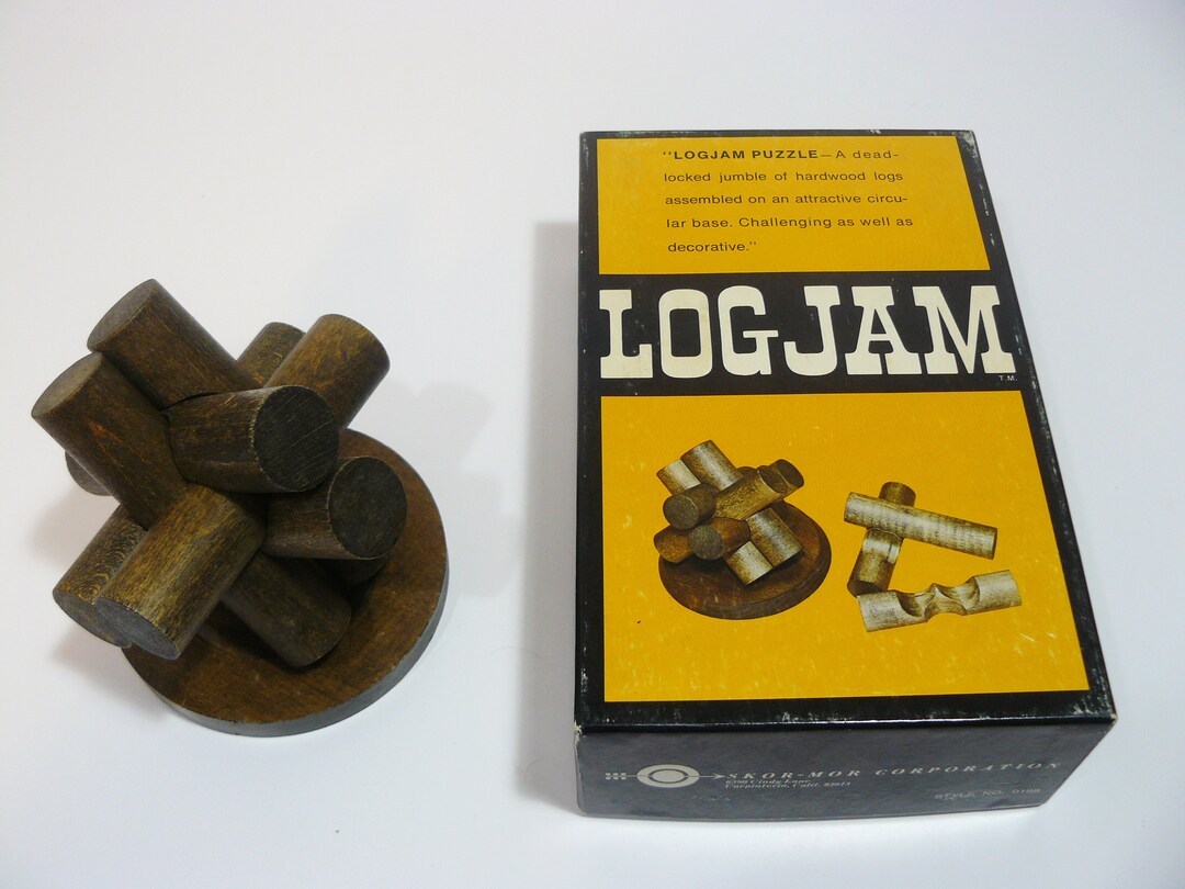Ultra Rare Vintage Log Jam Hardwood Mind Bending Puzzle LOGJAM Skor-mor ...