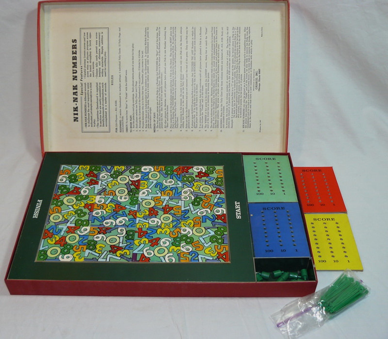 Nik-nak Numbers Board Game – Rare Vintage – Cadaco 1967 – Home School ...