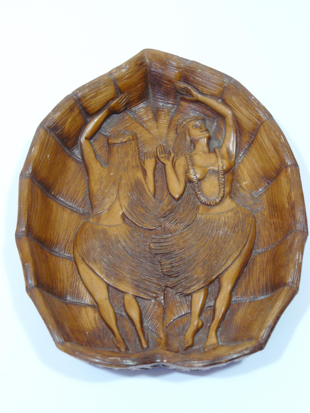 Rare - Hawaii COCO JOE'S Original Hapa Wood & Resin Hula Dancers Tray ...