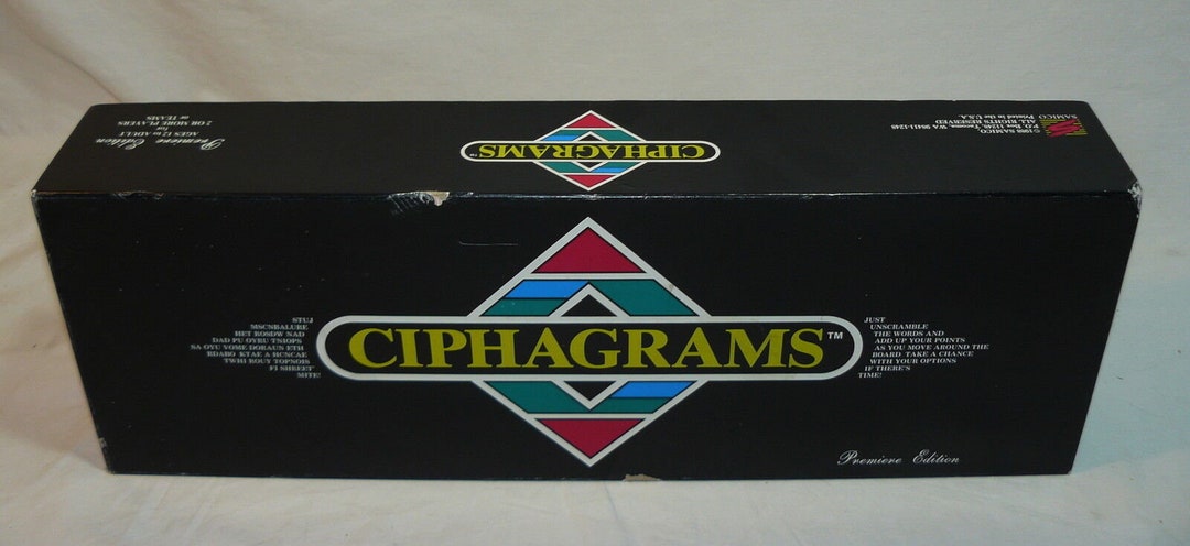 Ultra Rare Vintage Ciphagrams Board Word Game – Premiere Edition 1988 ...