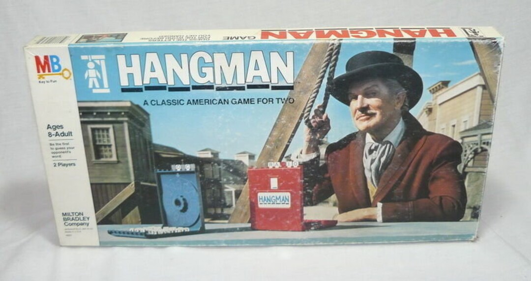 1976 Hangman Game Vincent Price Box Top Edition Letter Word Game Hang ...