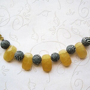 Mustard Necklace, Black Beaded Necklace, Beadwork, Single Strand ...