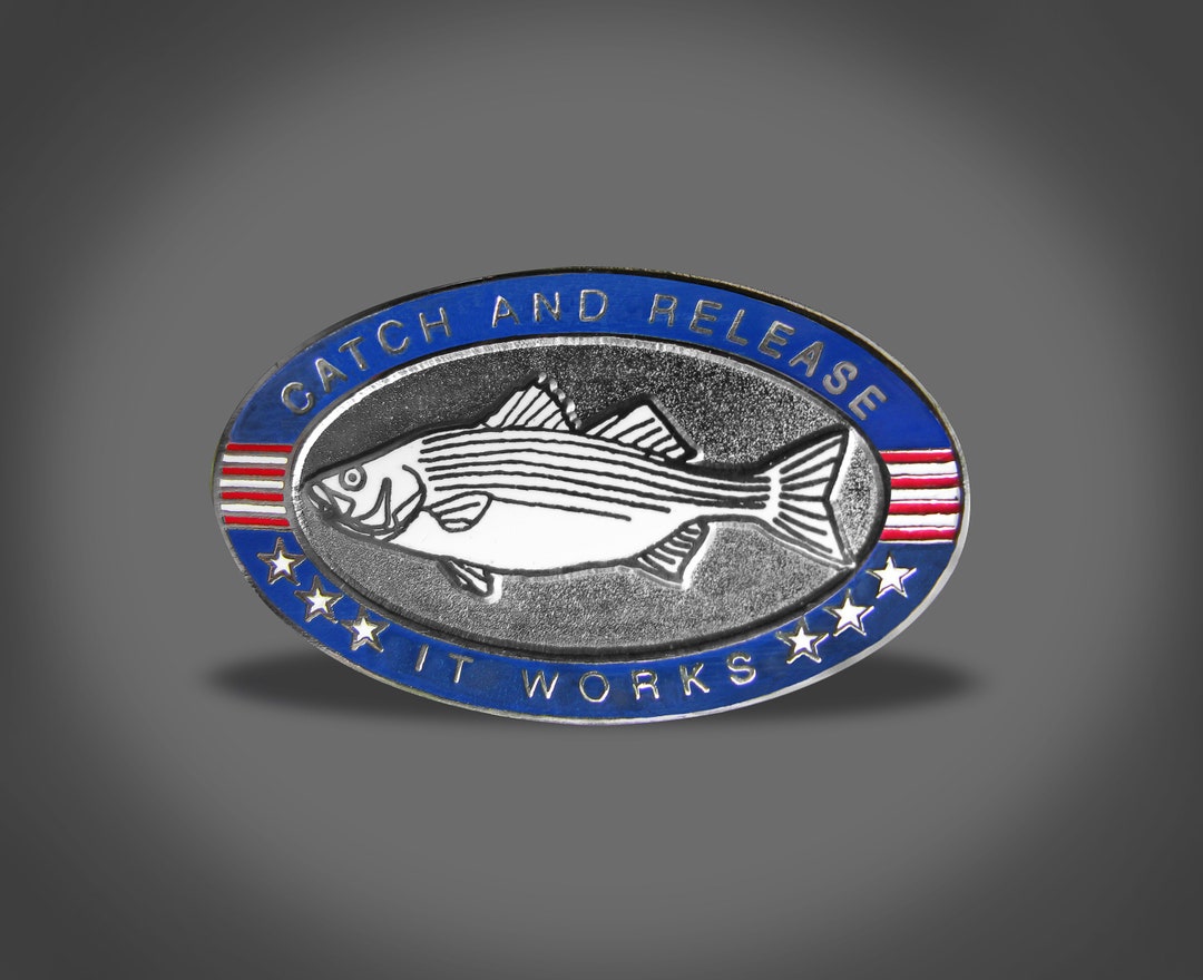 Striped Bass Catch and Release Enamel Lapel Hat Vest Pin - Etsy