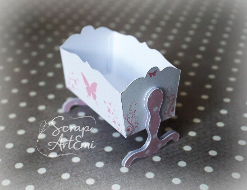 3D Baby Cradle Template: SVG, PDF, PNG Files for Cricut, Exploding Box ...