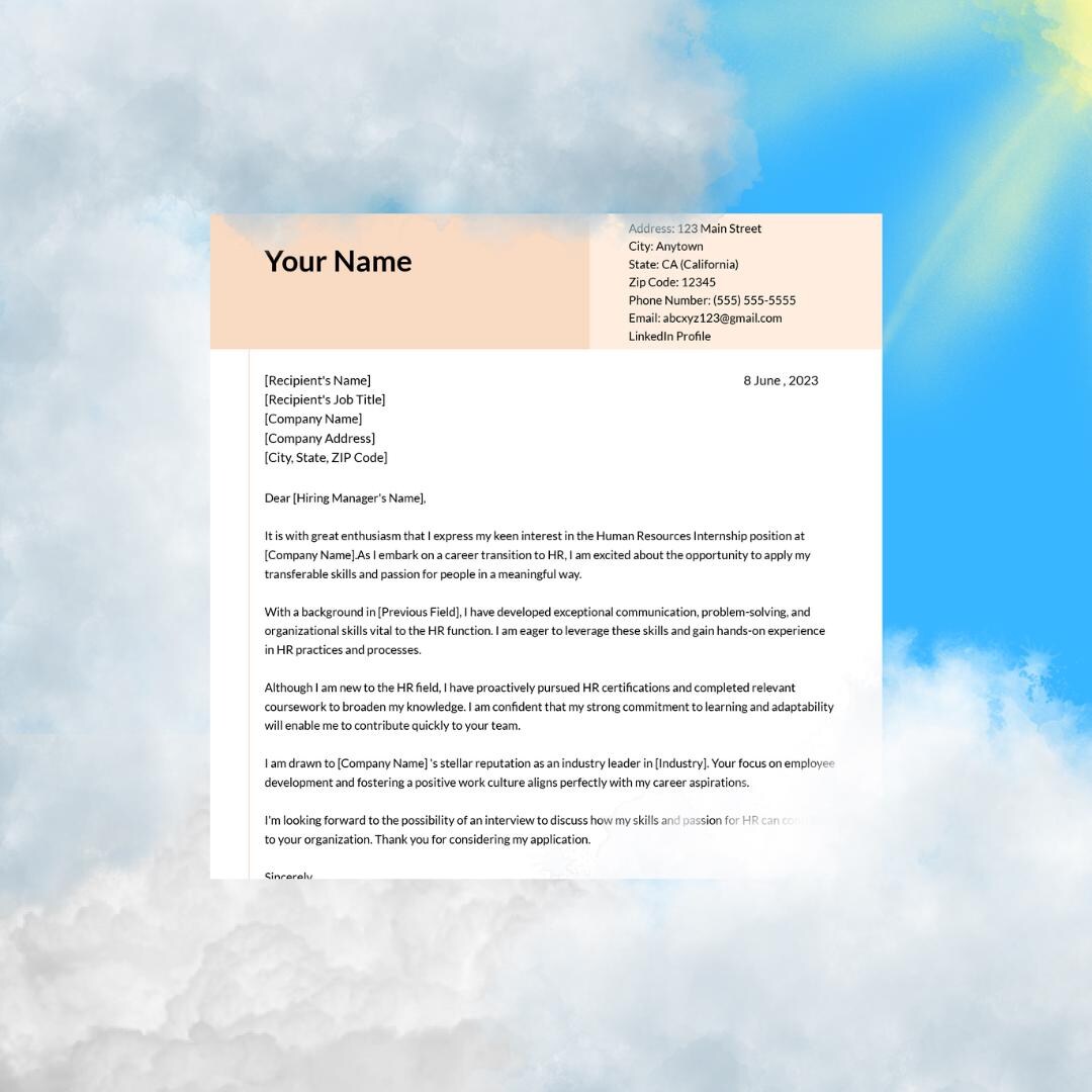 ATS Cover Letter Template Word, Pages, Google Docs, ATS Friendly Cover ...