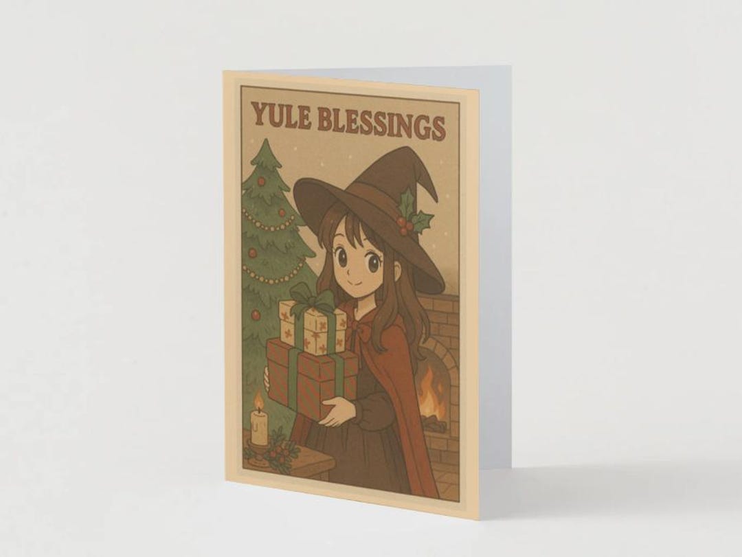 Printable Yule Greeting Card - Blank Inside - Etsy