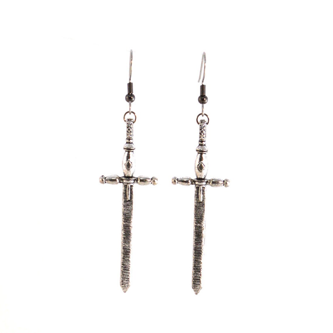 Fighting Sword Earrings Dangle in Metal on Surgical Steel Hooks or Clip ...