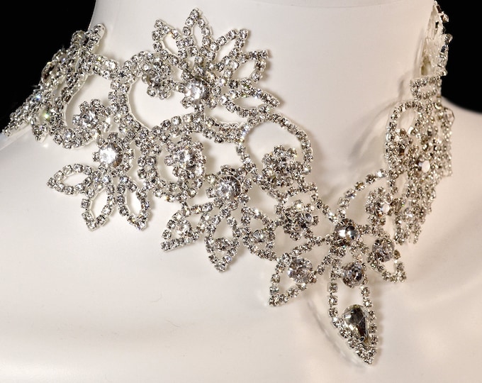 Luxury Womens Rhinestone Choker Formal Necklace for Bride Wedding ...