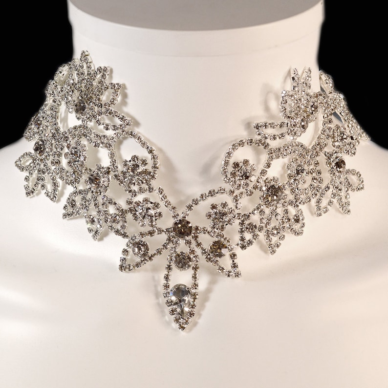 Luxury Womens Rhinestone Choker Formal Necklace for Bride - Etsy