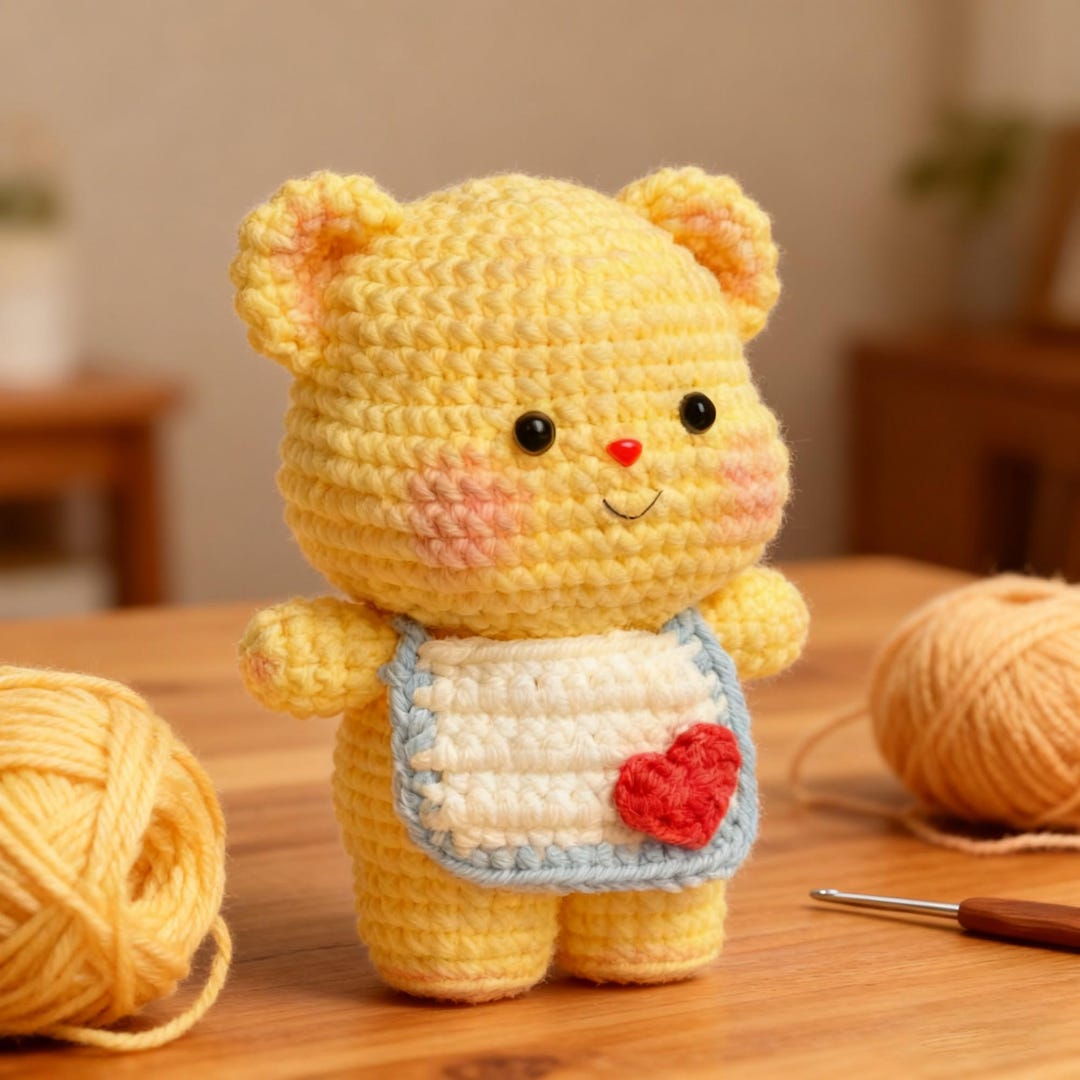 Handmade Crochet Bear Plush | Cute Amigurumi Teddy Bear Toy | Gift for ...