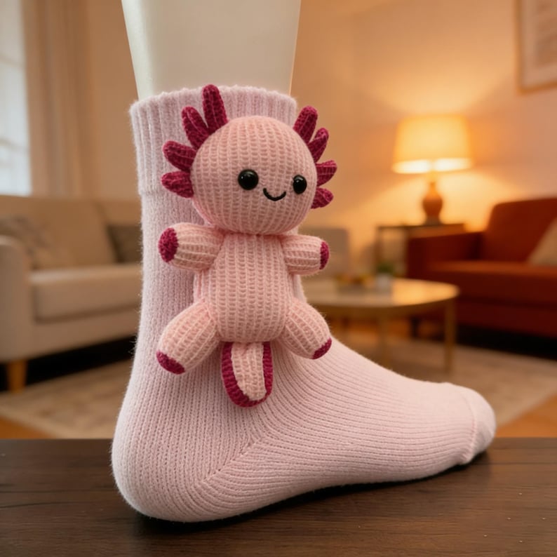 3D Animal Knit Socks for Kids & Adults, Cute Bunny Sloth Axolotl Socks ...