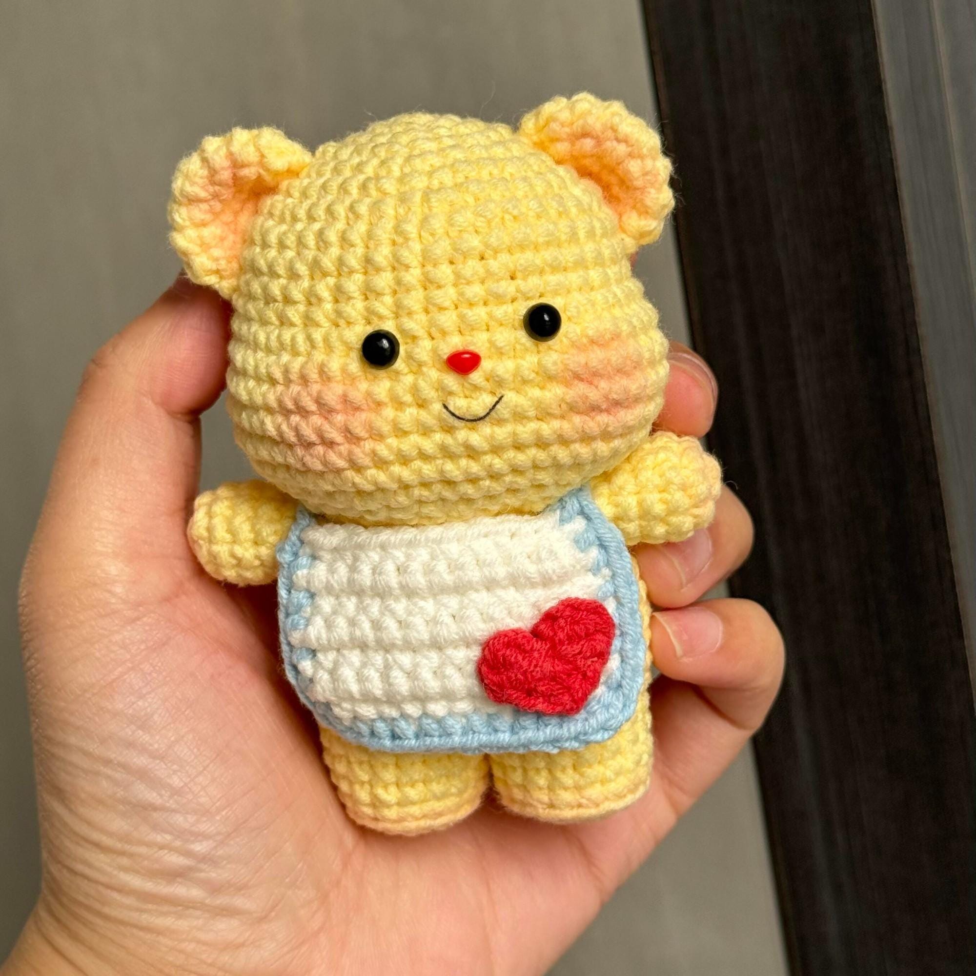 Handmade Crochet Bear Plush | Cute Amigurumi Teddy Bear Toy | Gift for ...