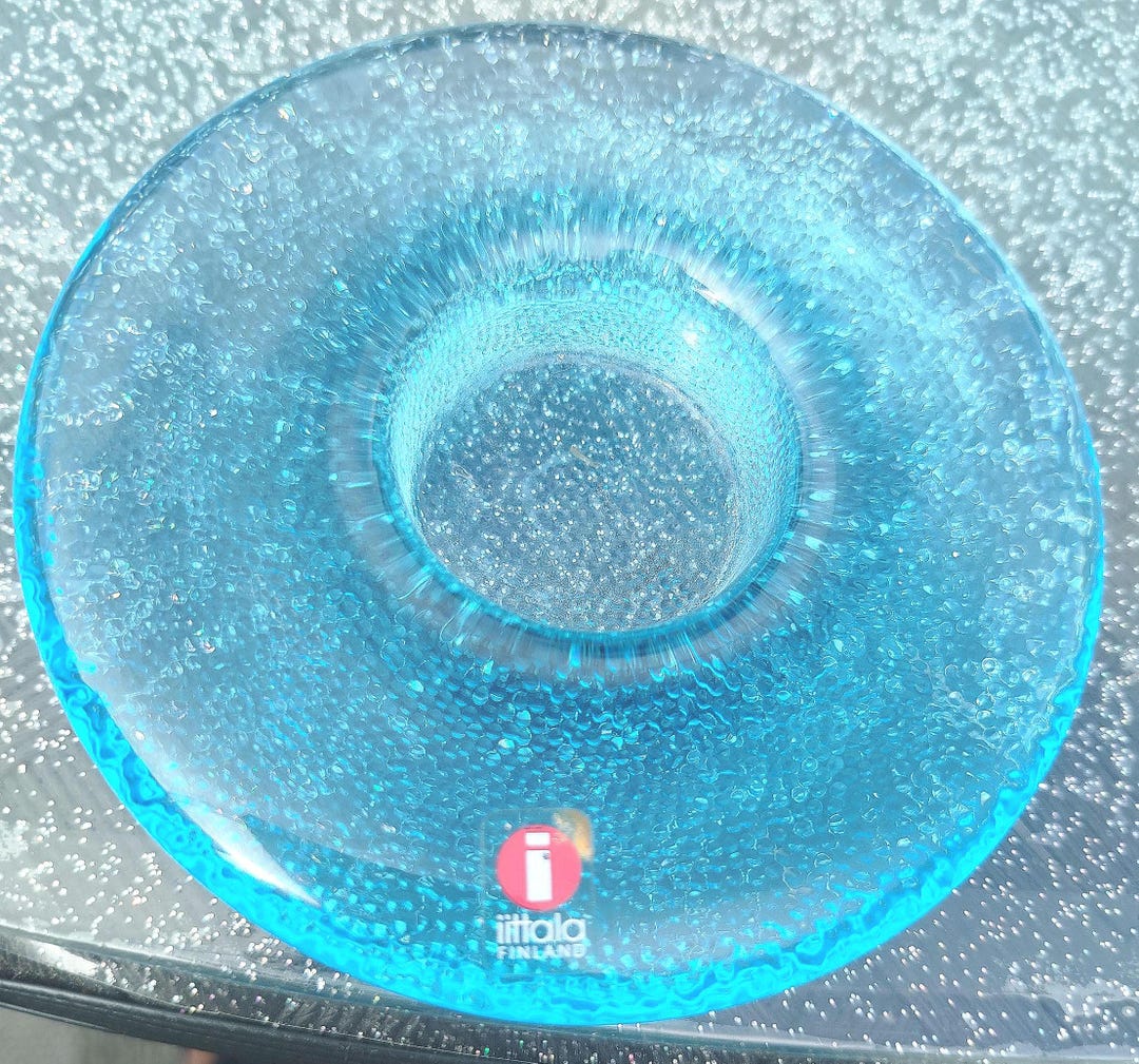 Iittala Kivi Tealight Holder in Aqua – Finland Optical Bubble Glass ...