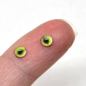 4mm Super Small Tiger Tiny Animal Glass Eyes Cabs Taxidermy Art Doll ...