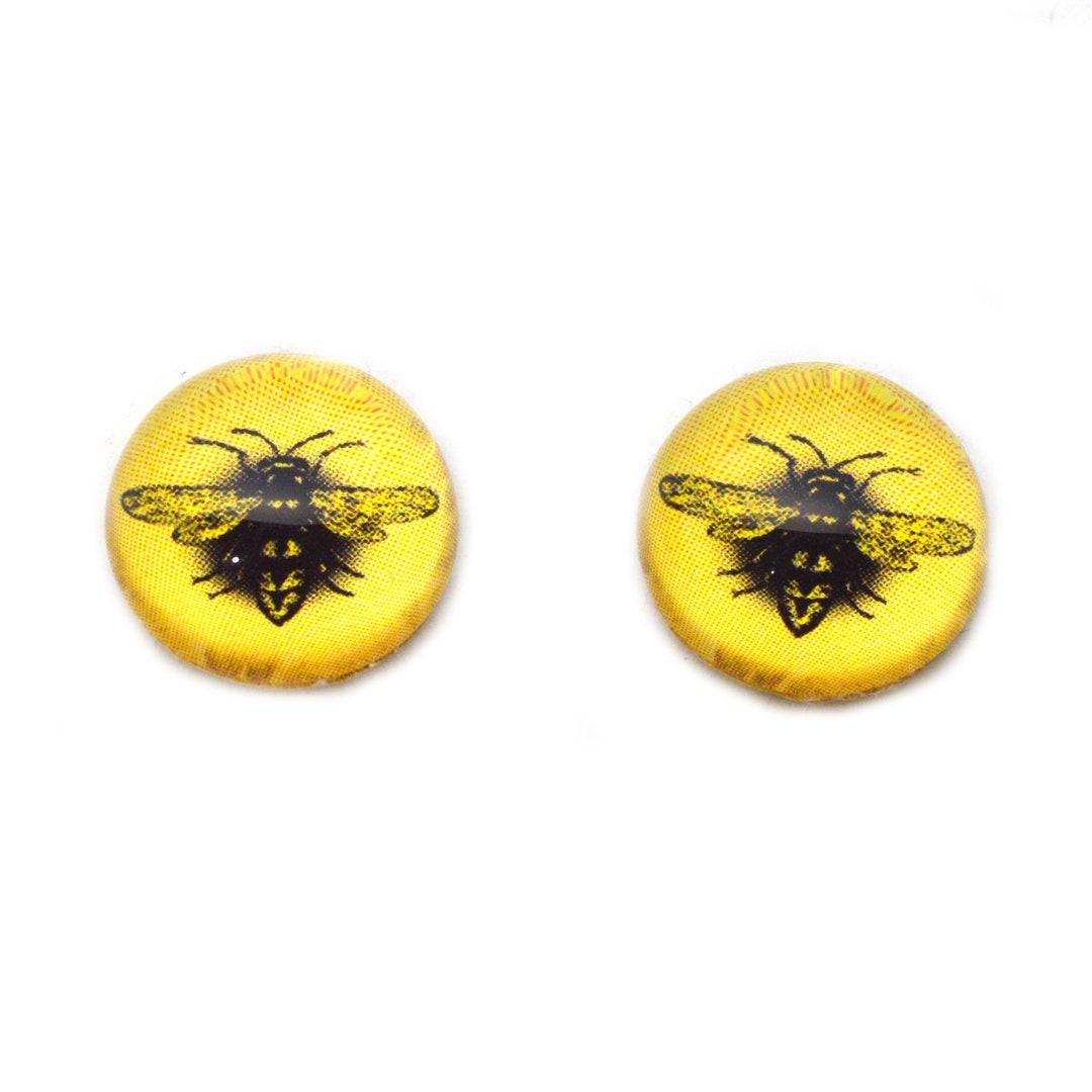 High Dome Bright Yellow Honey Bee Half Sphere Glass Eyes | Realistic ...