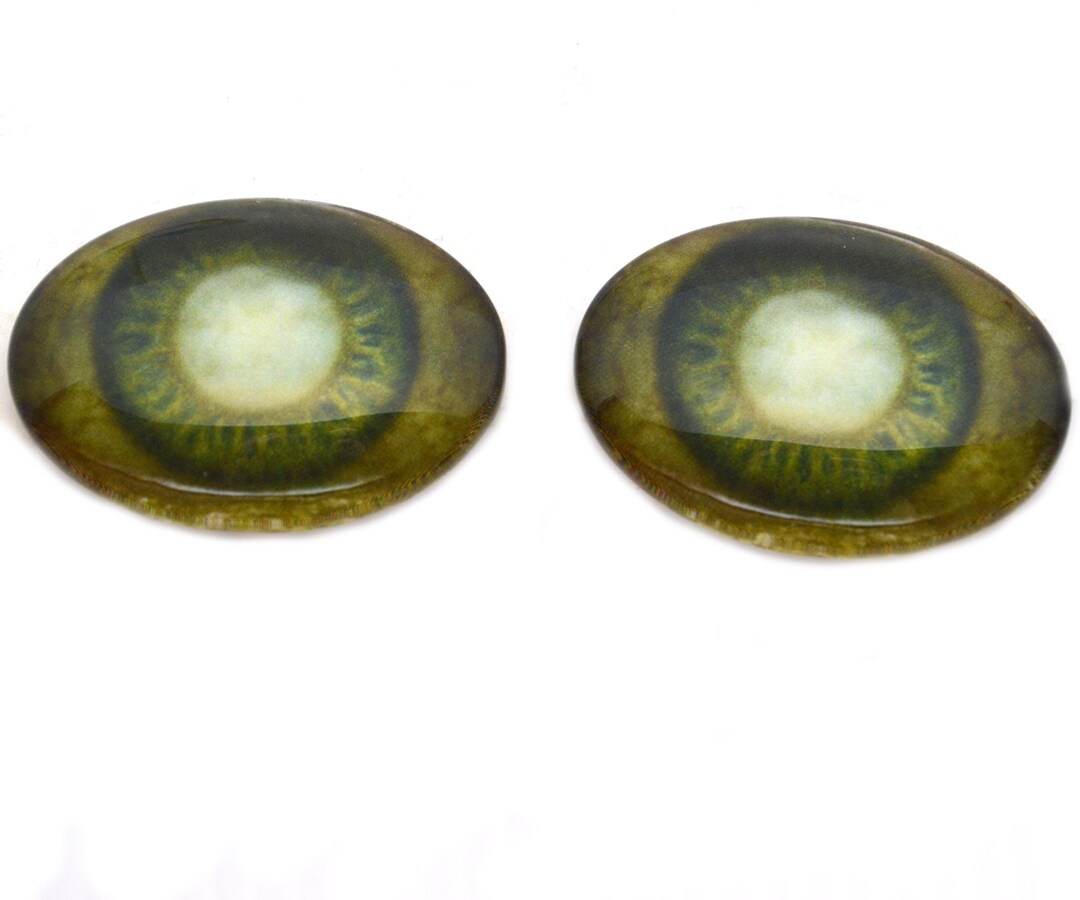 Oval Rotten Zombie Haint Glass Eyes Green With Pale Ghostly Center ...