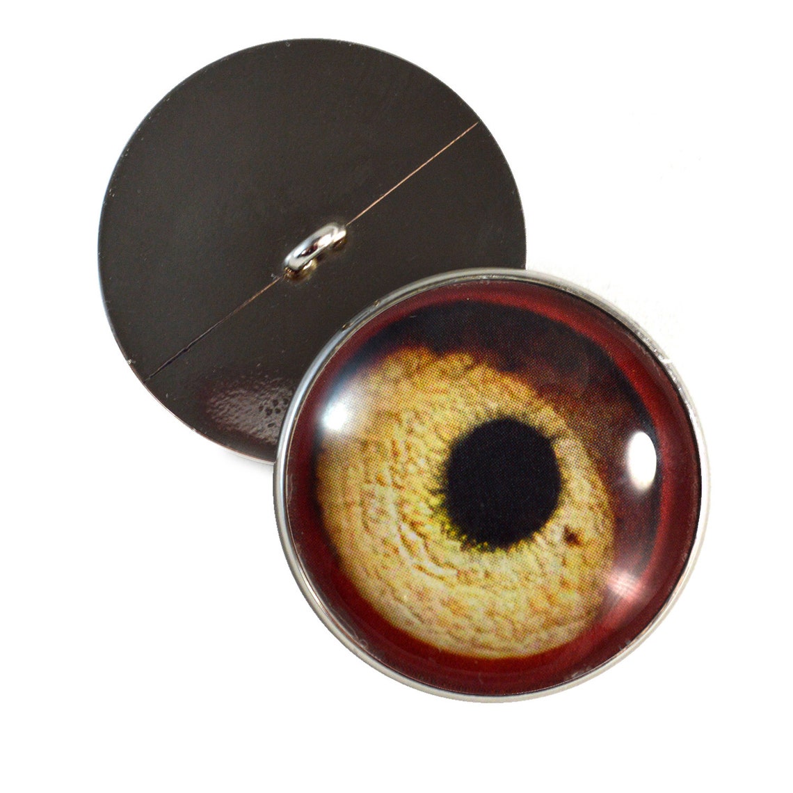 10mm - 30mm Vulture Bird Button Eyes Sew on Shanks With Loops Red Tan ...
