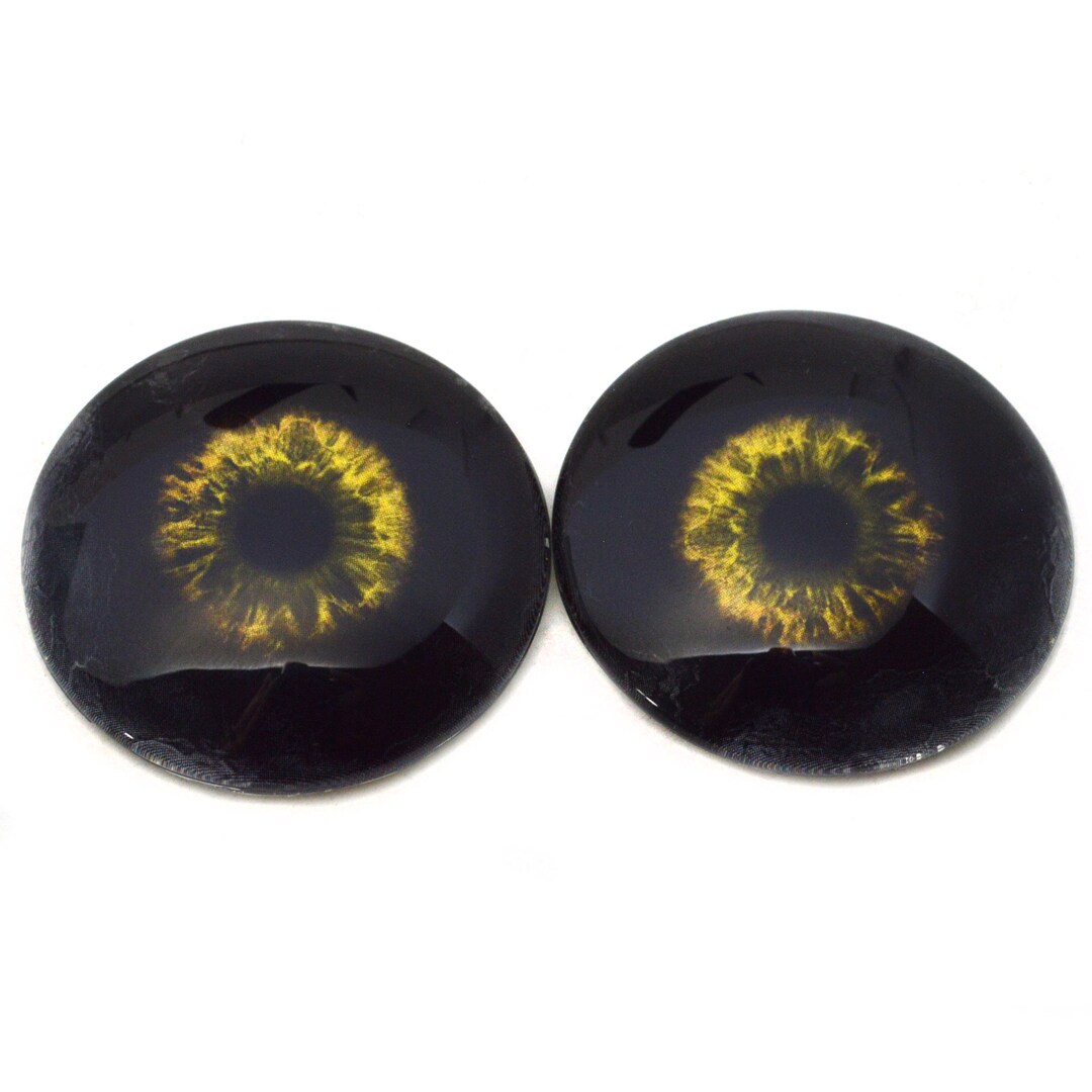 Black and Yellow Scary Zombie Monster Horror Glass Eyes 6mm to 60mm ...