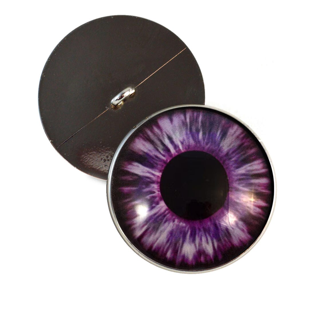 10mm - 30mm Purple Succubus Demon Button Eyes Sew on Shank With Loop ...