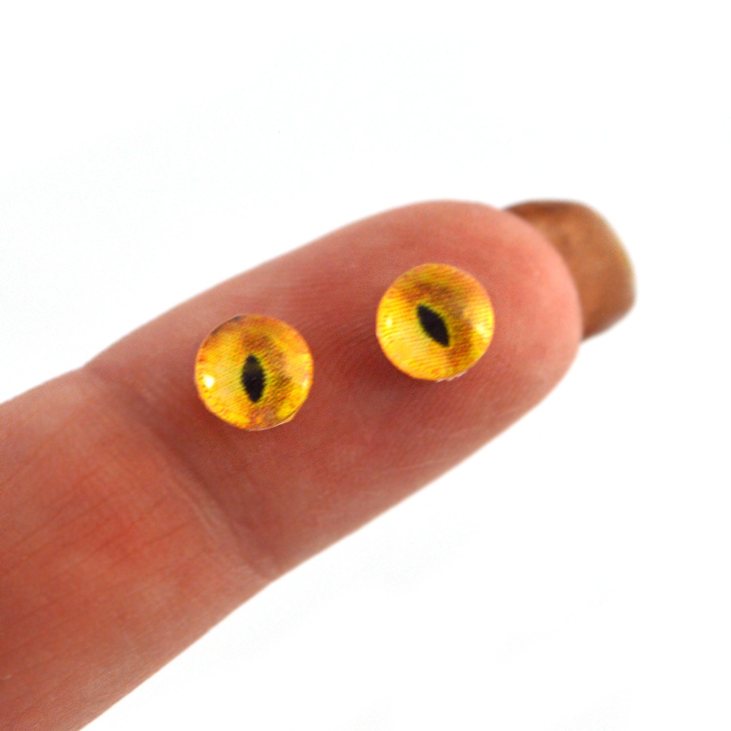 Yellow Tabby Cat Glass Eyes Realistic, 6mm to 40mm, Jewelry Making Art ...
