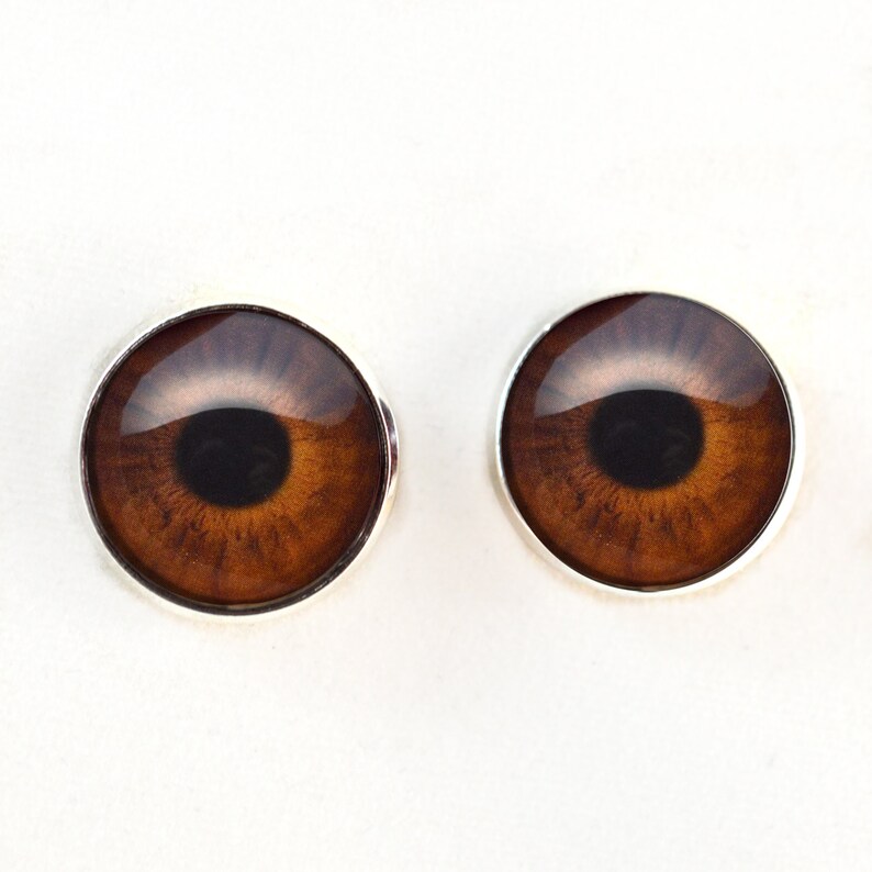 10mm - 30mm Real Medium Brown Human Doll Button Eyes Sew on Shank With ...