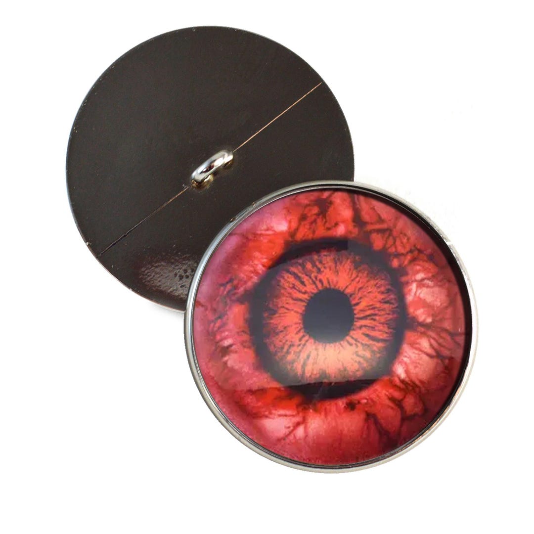 10mm - 30mm Dark Bloody Eyeball Button Eyes Sew on Shank With Loop ...