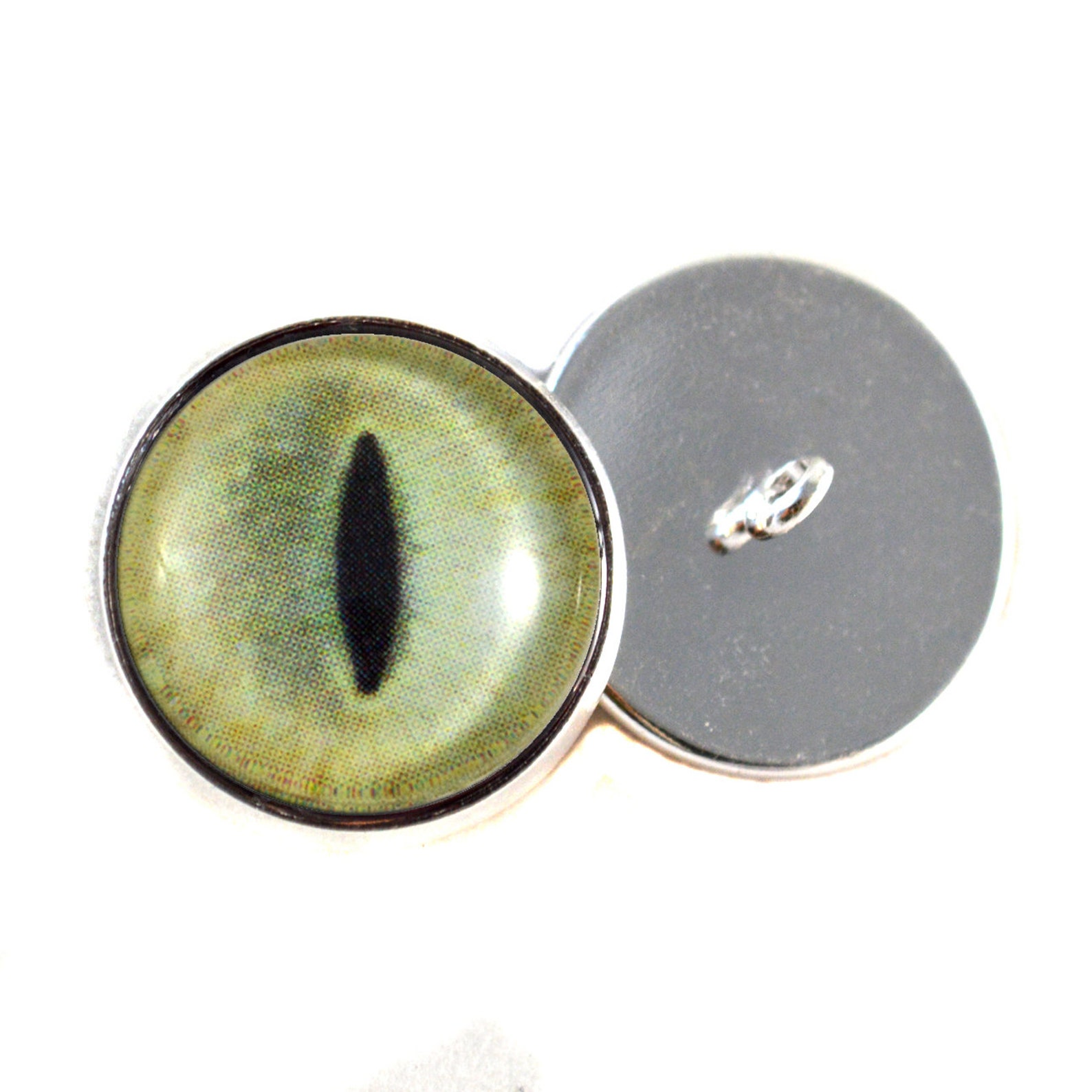 10mm - 30mm Pale Yellow Cat Realistic Button Eyes Sew on Shank Loops ...