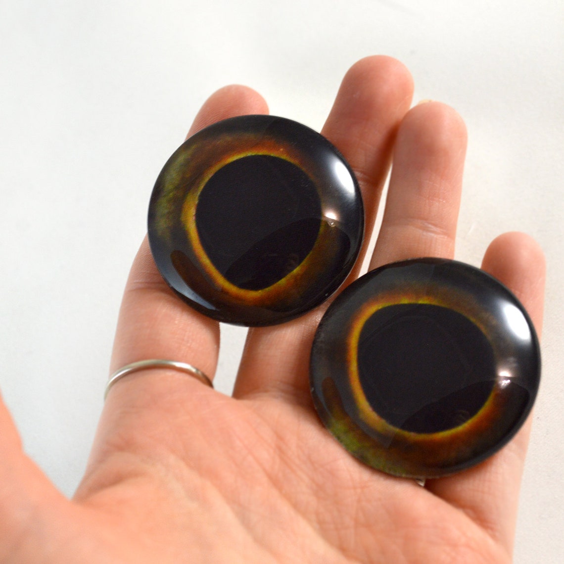 Dark Fish Glass Eyes - 6mm to 40mm - Jewelry Making Supplies Art Dolls ...