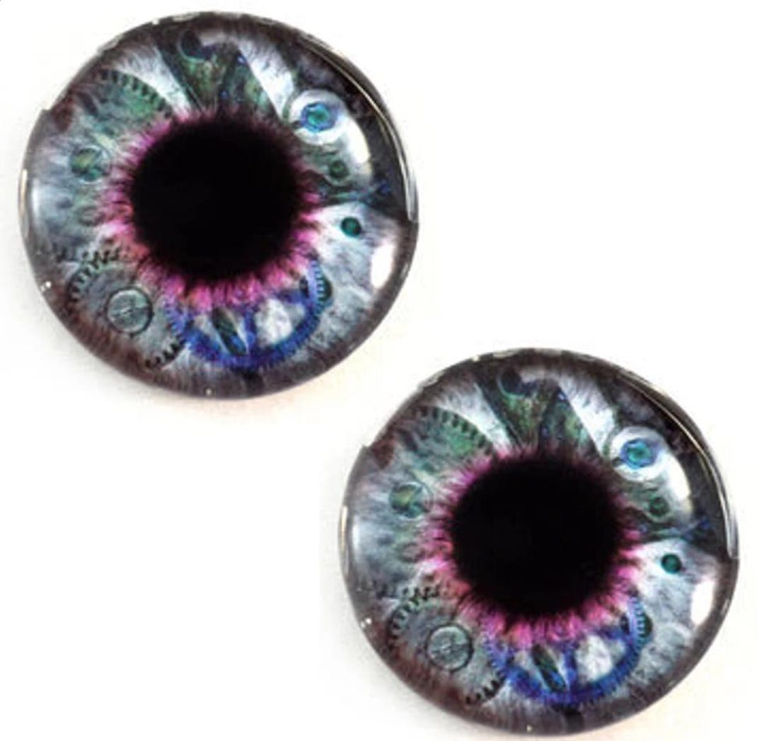 Clockwork Blue Purple Steampunk Glass Eyes 6mm - 40mm Jewelry Supply ...