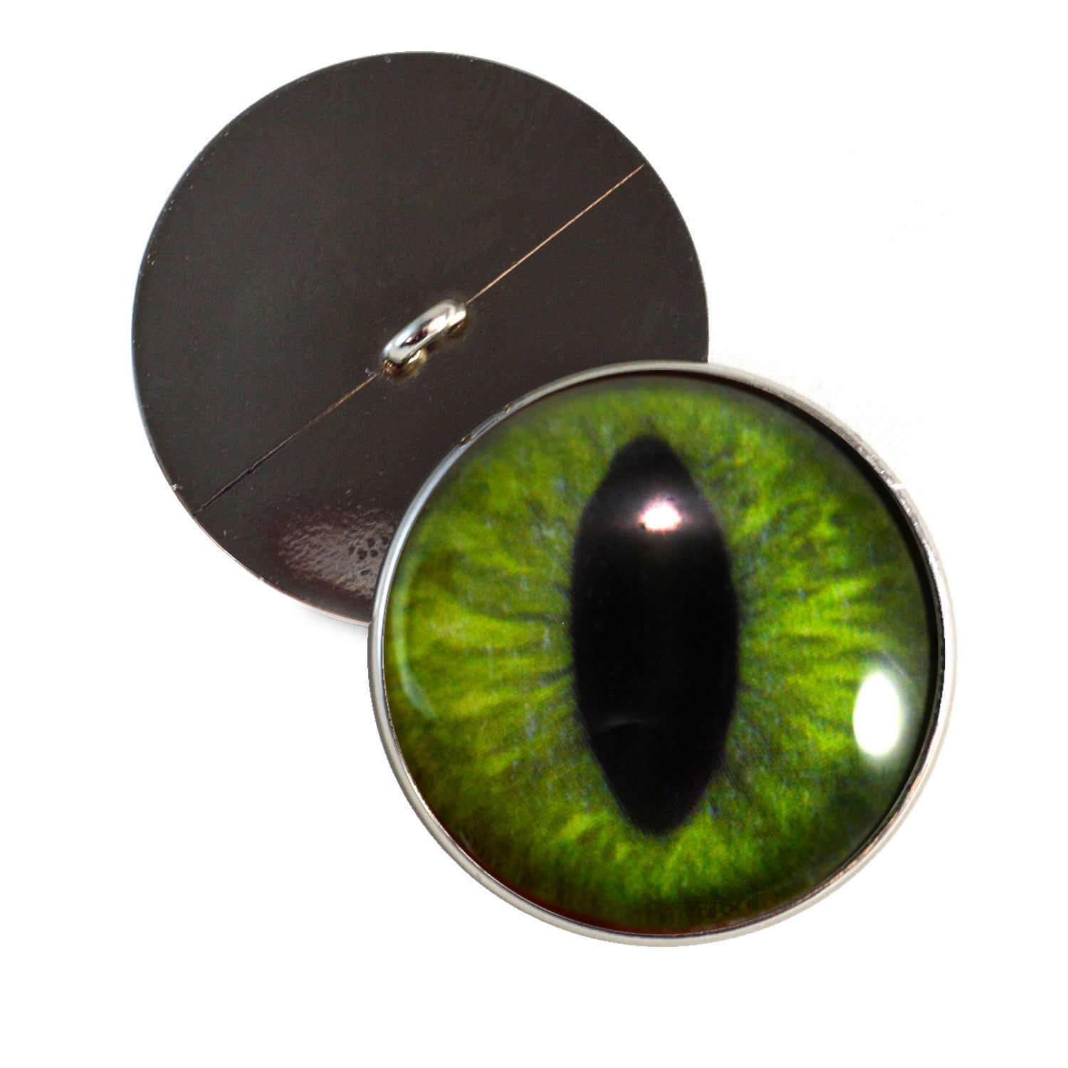 10mm - 30mm Lime Green and Cat or Dragon Button Eyes Sew on Shanks ...