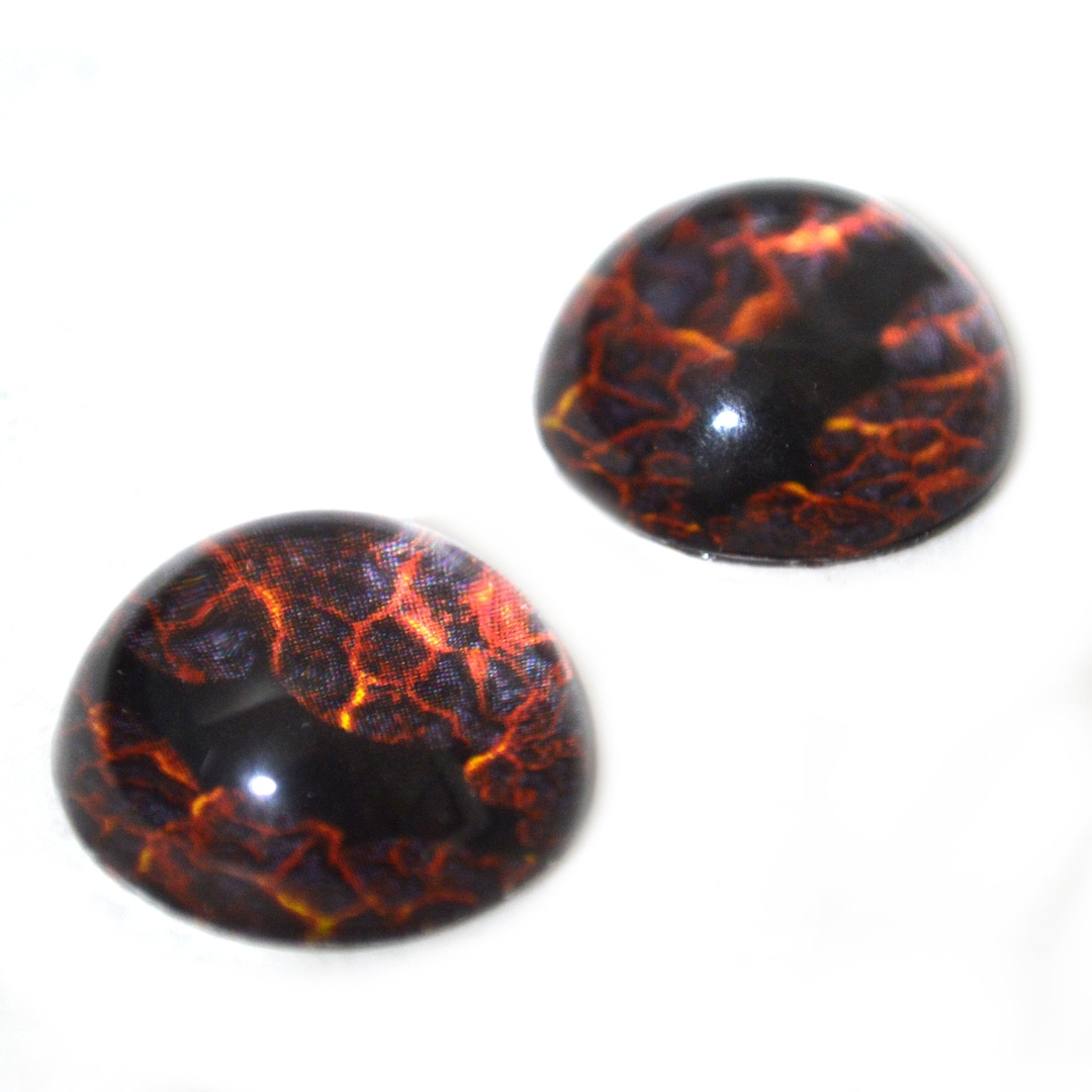 High Dome Lava Dragon Half Sphere Glass Eyes | Hemisphere Fantasy Iris ...