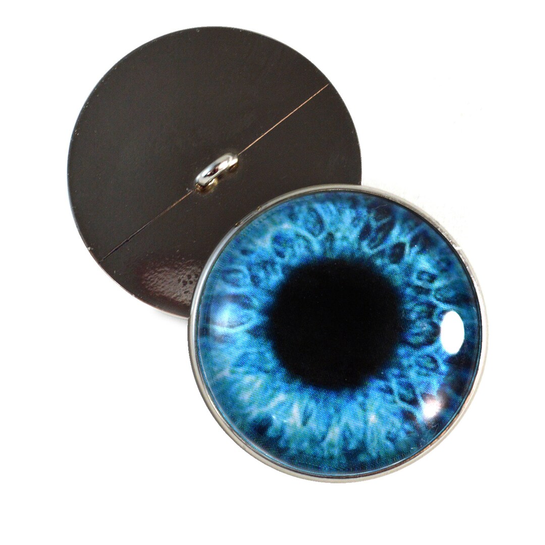 10mm - 30mm Bright Blue Human Doll Button Eyes Sew on Shank With Loop ...